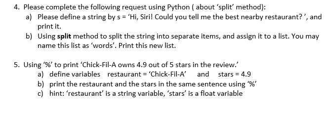 Solved 4. Please complete the following request using Python | Chegg.com