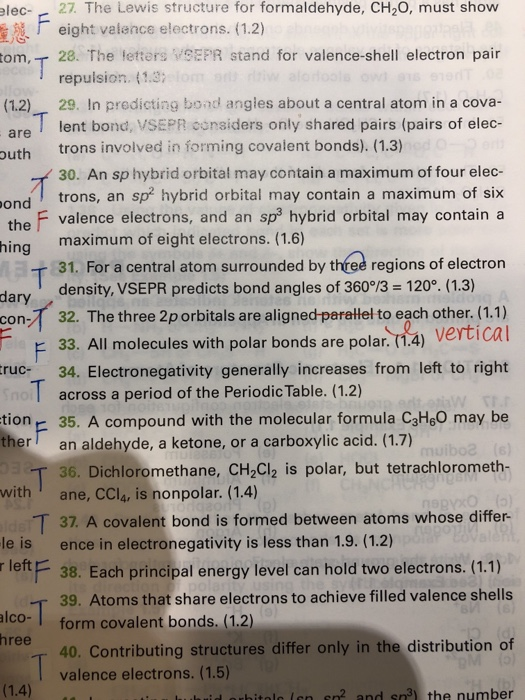 Solved lec 27, The Lewis structure for formaldehyde, CH20, | Chegg.com