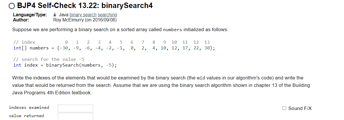 Solved BJP4 Self-Check 13.21: binarySearch3 Language/Type: | Chegg.com