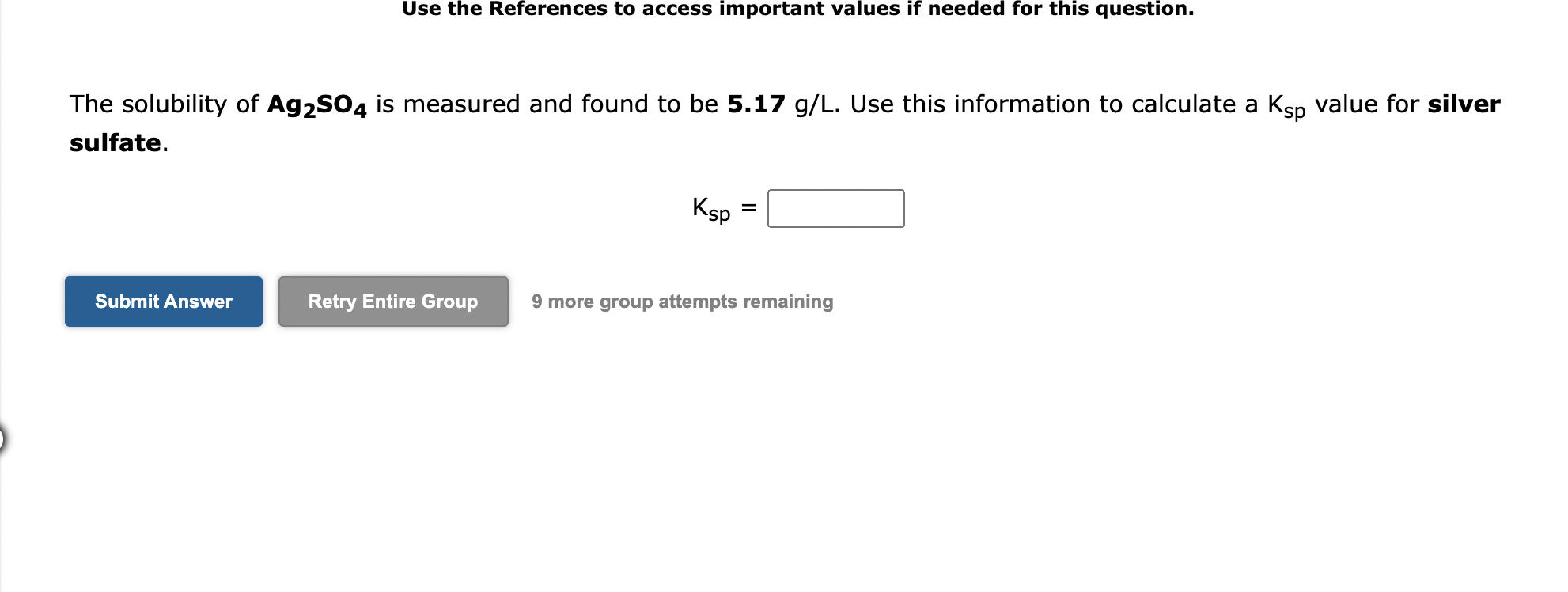 Solved The solubility of Ag2SO4 is measured and found to be | Chegg.com
