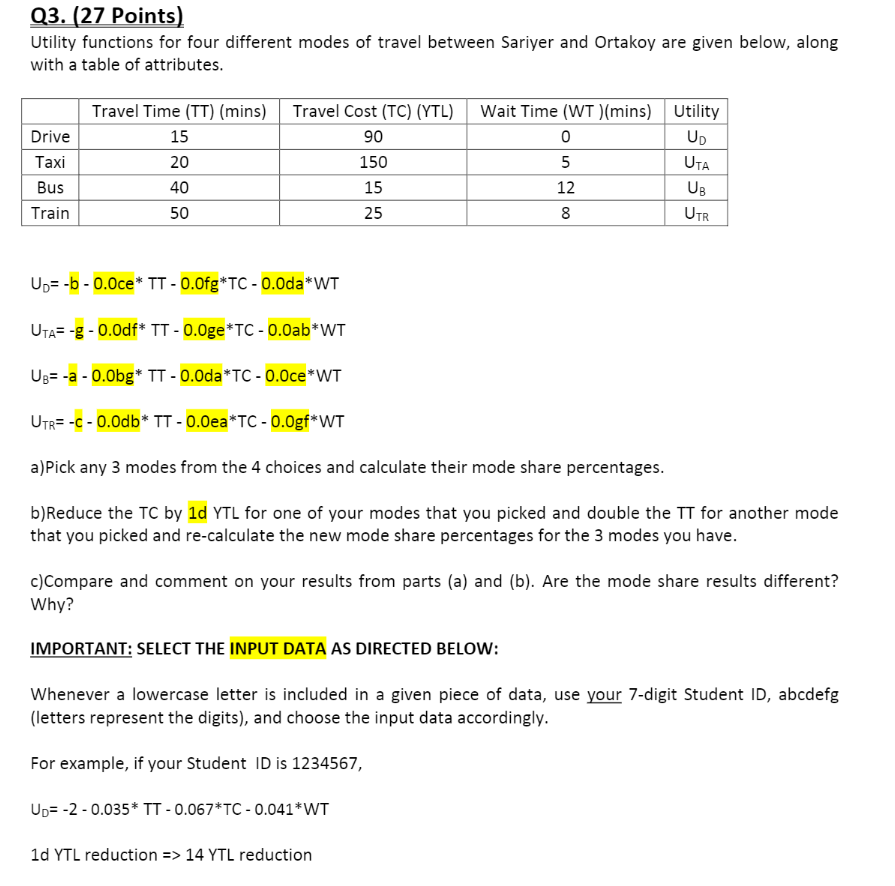 Solved Q3. (27 Points) Utility functions for four different | Chegg.com