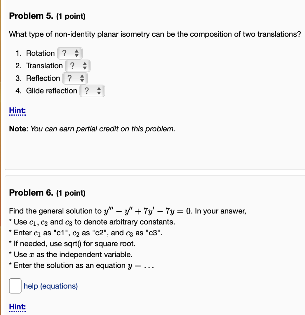 Solved What type of non-identity planar isometry can be the | Chegg.com