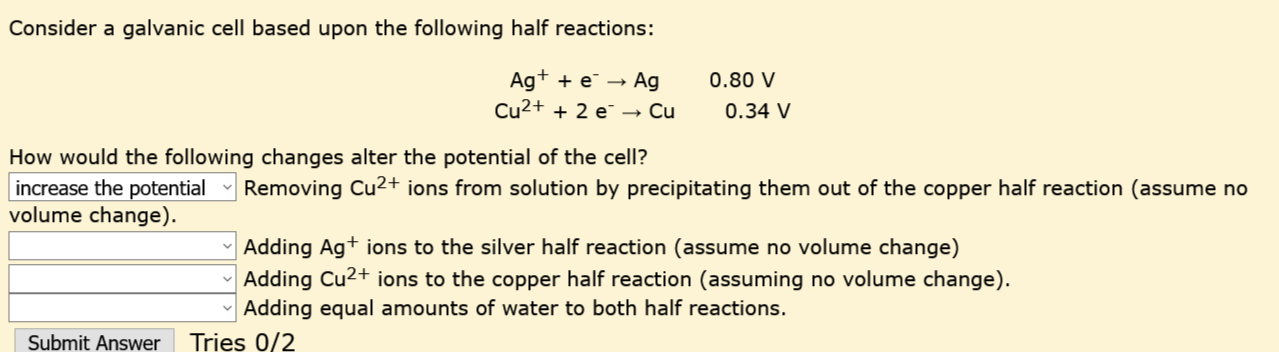 Solved Consider a galvanic cell based upon the following | Chegg.com