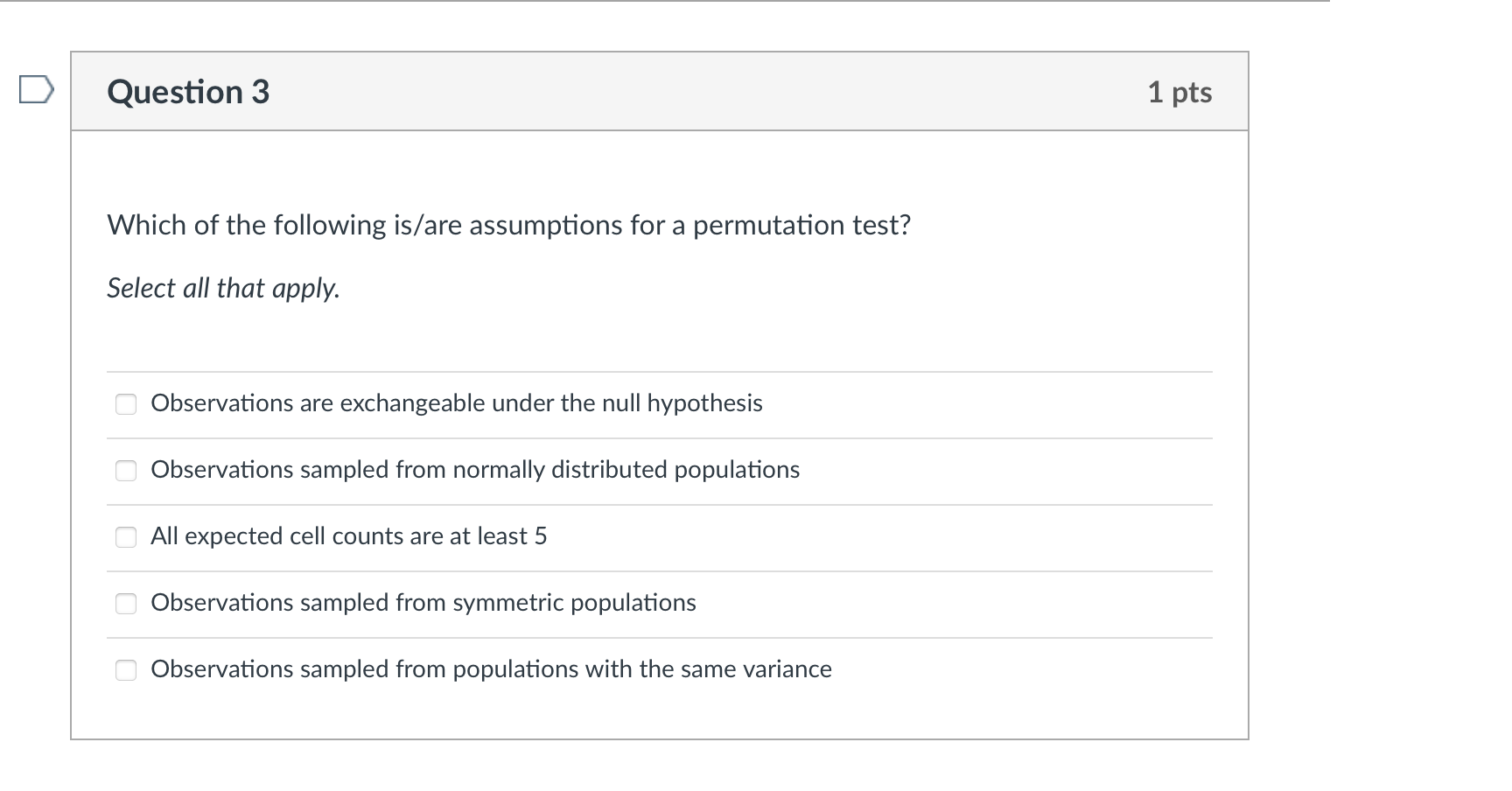 Solved Which of the following is/are assumptions for a | Chegg.com