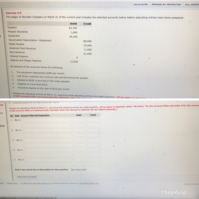 Solved CALCULATOR MESSAGE MY INSTRUCTOR FULL SCREE Exercise | Chegg.com