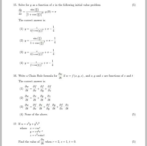 Solved 15. Solve for y as a function of r in the following | Chegg.com