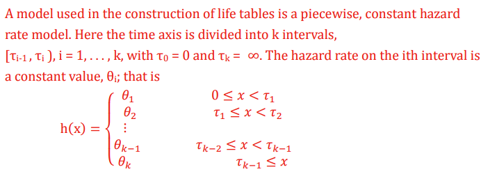 Solved A model used in the construction of life tables is a | Chegg.com