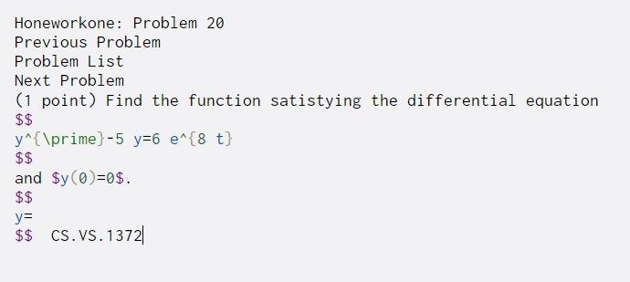 Solved Honeworkone: Problem 20 Previous Problem Problem List | Chegg.com