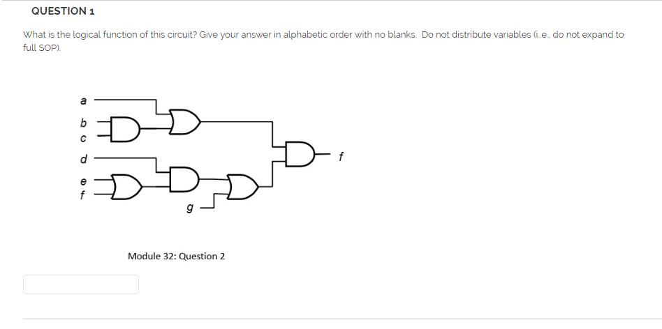 Solved What is the logical function of this circuit? Give | Chegg.com