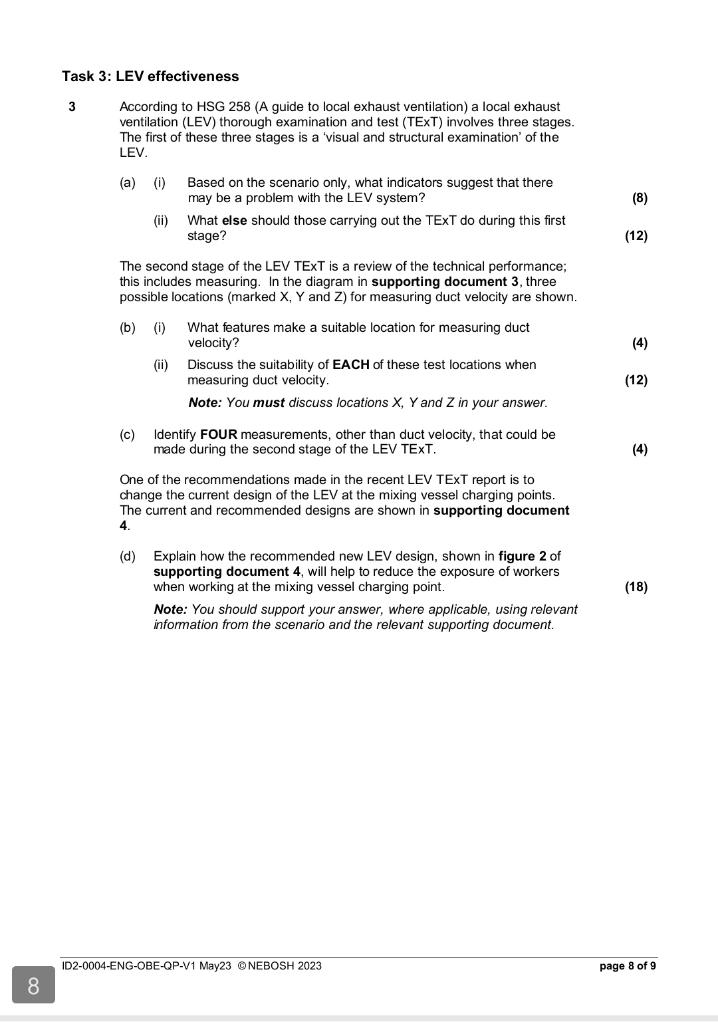 Solved ask 3: LEV effectiveness According to HSG 258 (A | Chegg.com
