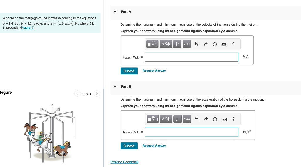 Solved A horse on the merry-go-round moves according to the | Chegg.com