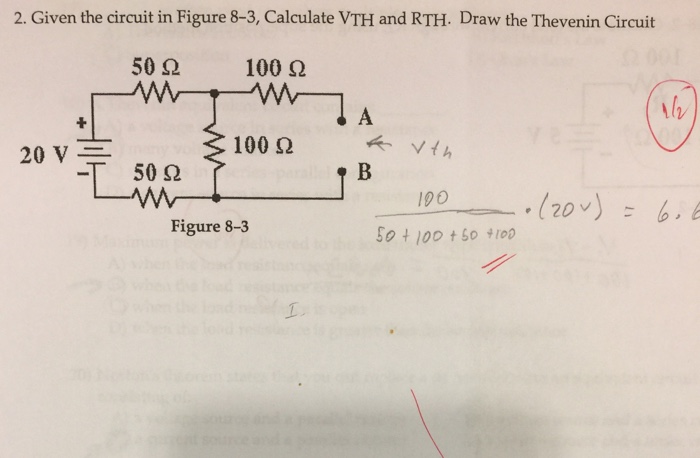 Solved Given the circuit in Figure 8-3, Calculate V_TH and | Chegg.com
