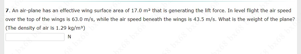 Solved 7. An air-plane has an effective wing surface area of | Chegg.com