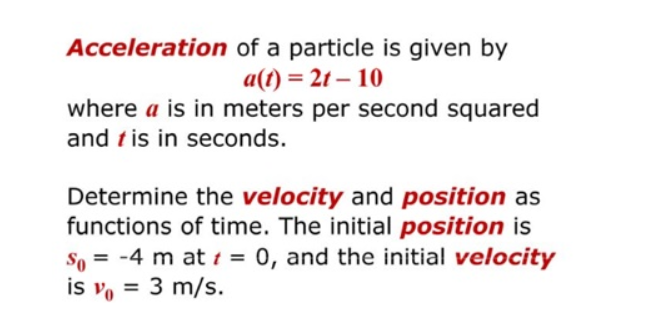 Solved Acceleration of a particle is given by a(t)=2t−10 | Chegg.com