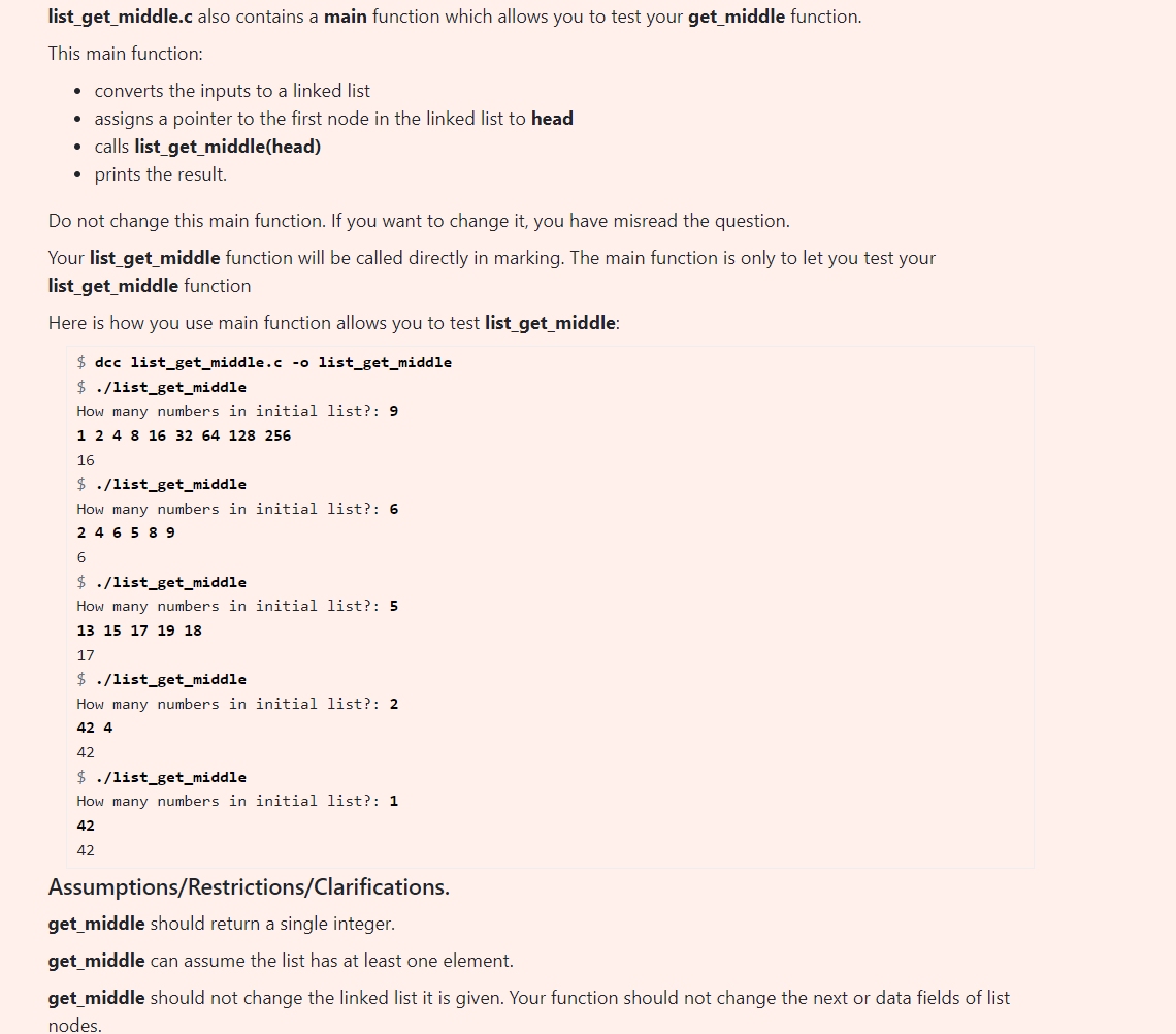 Solved Get the middle element from a Linked List Download | Chegg.com