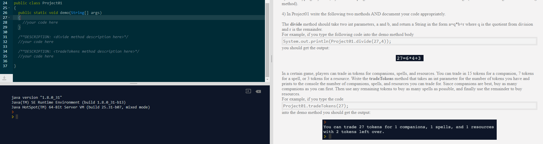 Solved Write the following two methods in Java: 1. Write a | Chegg.com
