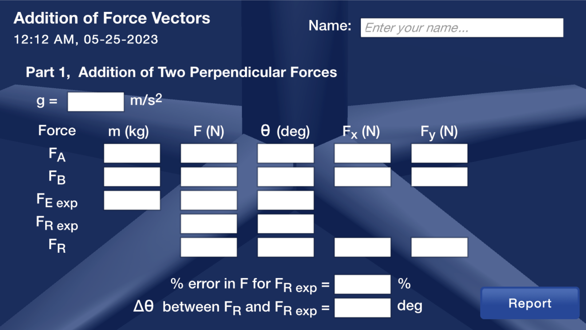 Addition of Force Vectors LabObjectives. In Part 1 | Chegg.com