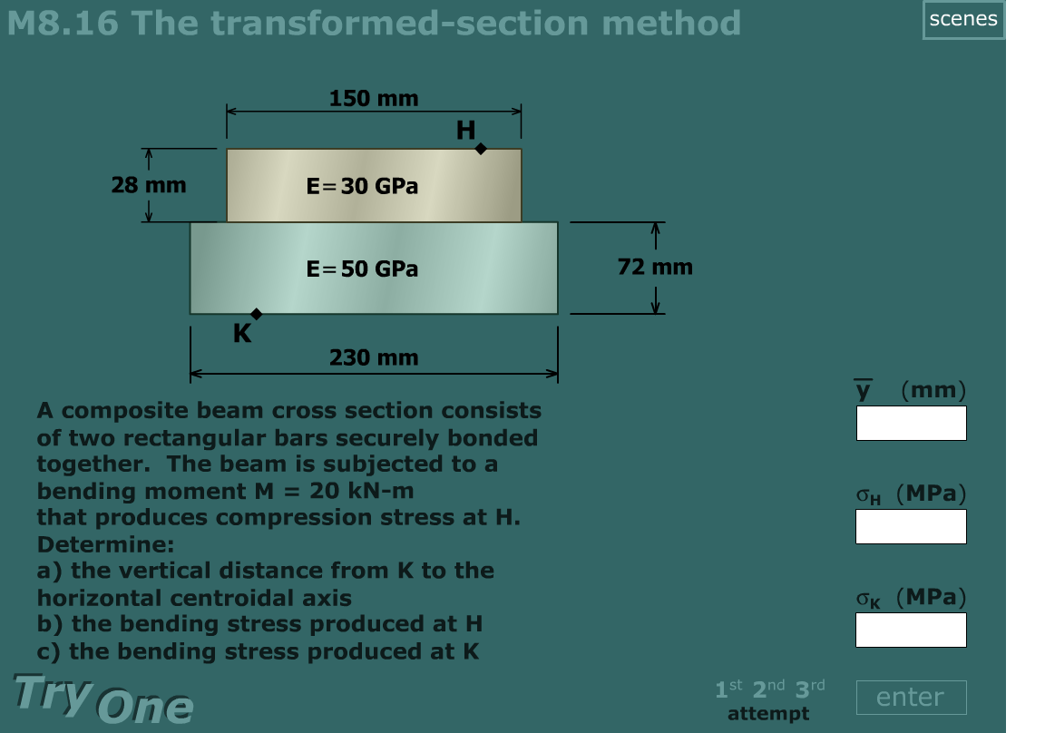 Solved M8.16 The transformed-section method scenes 150 mm H | Chegg.com