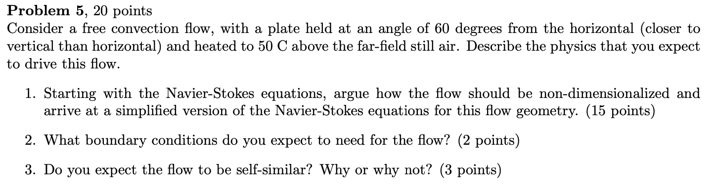 Solved Consider a free convection flow, with a plate held at | Chegg.com