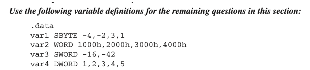 Solved Use the following variable definitions for the | Chegg.com