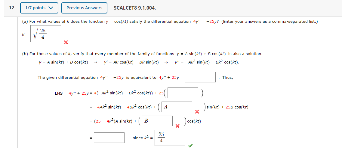 Solved 1/7 points Previous Answers SCALCET8 9.1.004. (a) For | Chegg.com