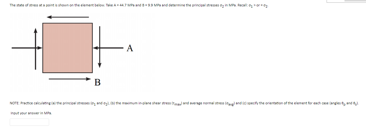 Solved Input your answer in MPa. | Chegg.com