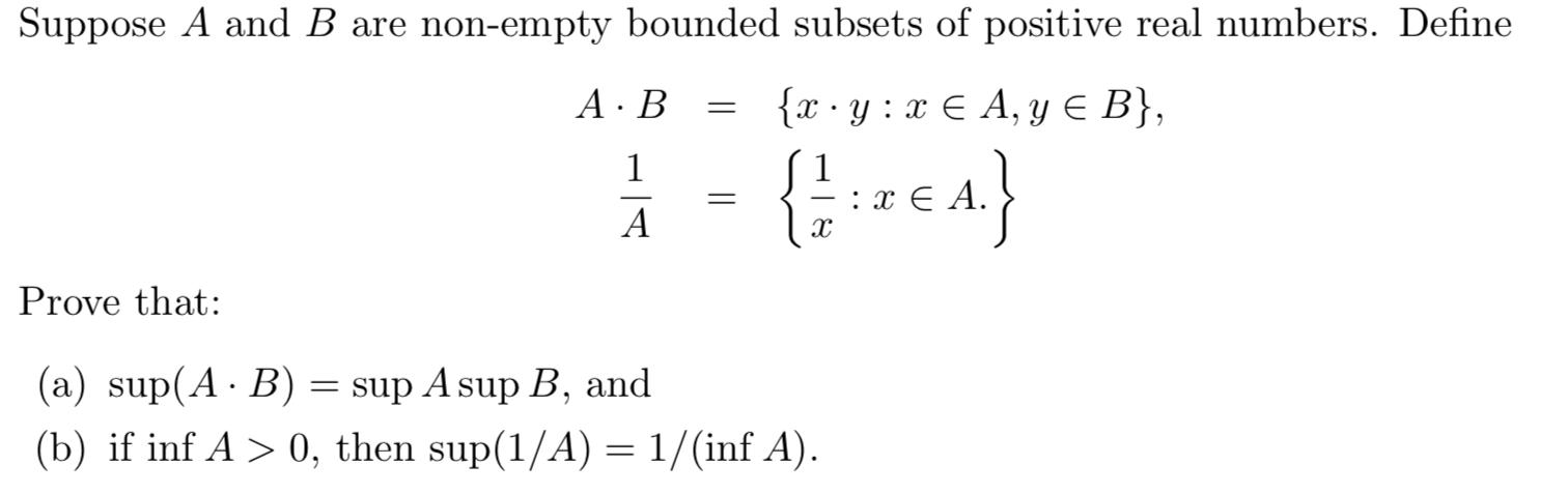 Solved Suppose A and B are non-empty bounded subsets of | Chegg.com
