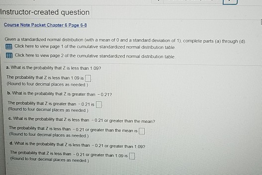 Solved Instructor-created question Course Note Packet | Chegg.com