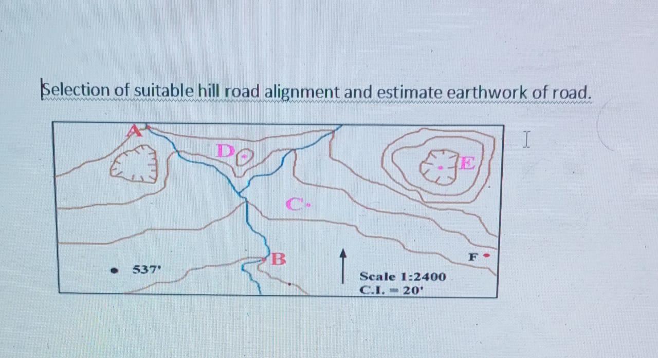 Selection of suitable hill road alignment and | Chegg.com