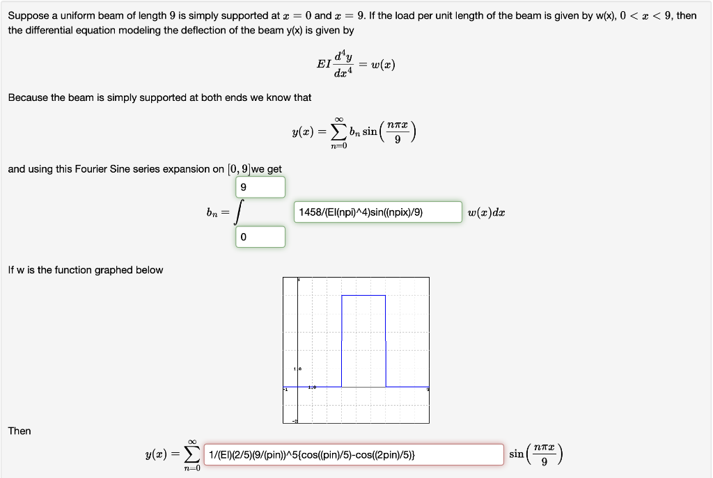 Solved Suppose a uniform beam of length 9 is simply | Chegg.com