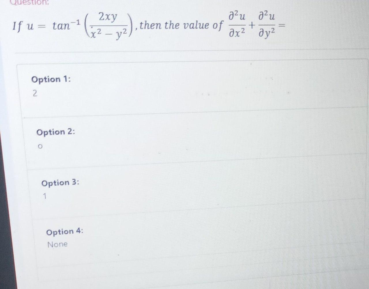Solved Son 2xy -1 If u = tan yz), a azu azu then the value | Chegg.com