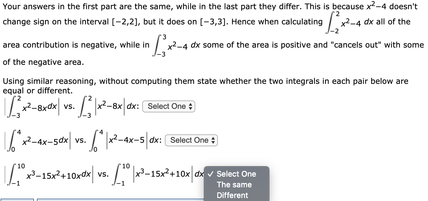 Solved Compute the following three pairs of integrals and | Chegg.com