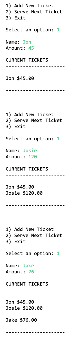 Solved For Part 1, you will have to utilize a Stack or Queue | Chegg.com