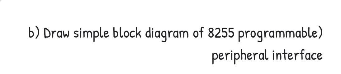 Solved b) Draw simple block diagram of 8255 programmable) | Chegg.com