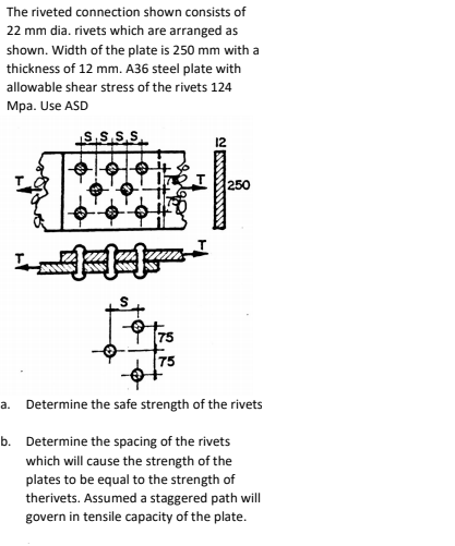 Solved The riveted connection shown consists of 22 mm dia. | Chegg.com