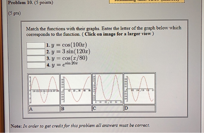 Solved Problem 10. (5 points) (5 pts) Match the functions | Chegg.com Solved Problem 10. (5 points) (5 pts) Match the functions | Chegg.com