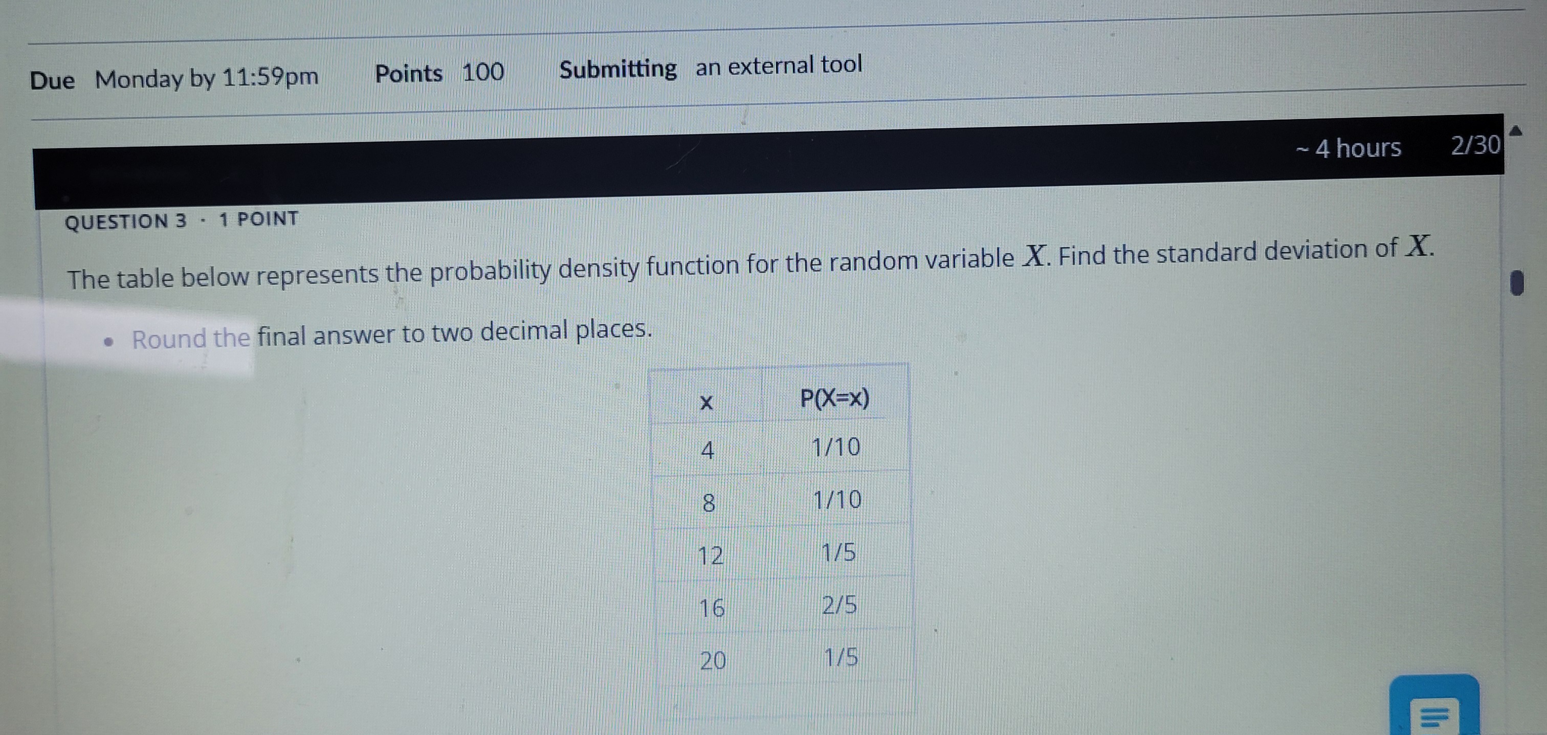 Solved QUESTION 3 - 1 POINTThe table below represents the | Chegg.com Solved QUESTION 3 - 1 POINTThe table below represents the | Chegg.com