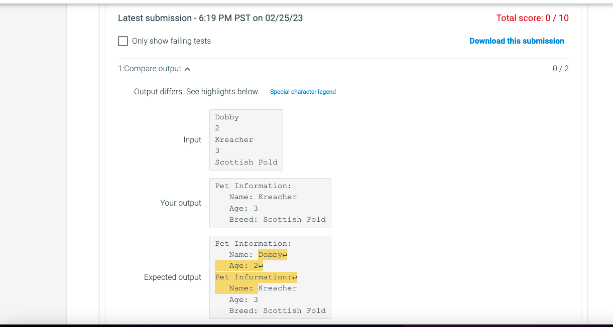 Solved 5.7 LAB: Pet information (derived classes) The base | Chegg.com