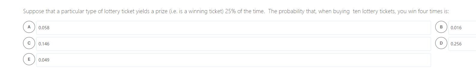 Solved Suppose That A Particular Type Of Lottery Ticket Chegg