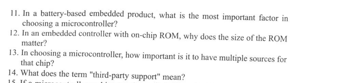 Solved 11. In a battery-based embedded product, what is the | Chegg.com