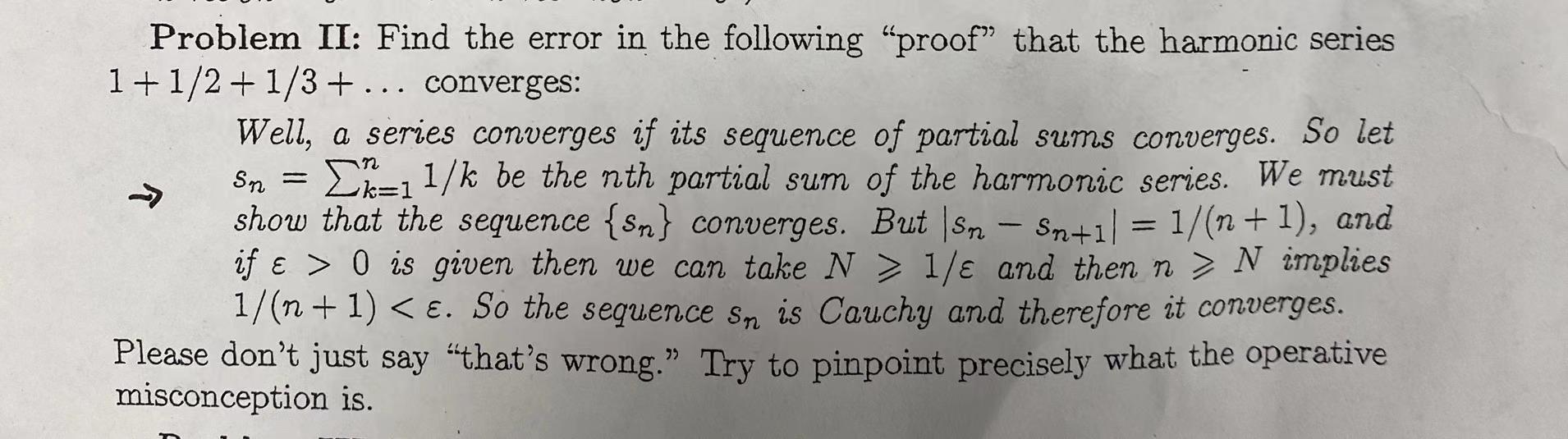 Solved Problem II: Find the error in the following “proof” | Chegg.com