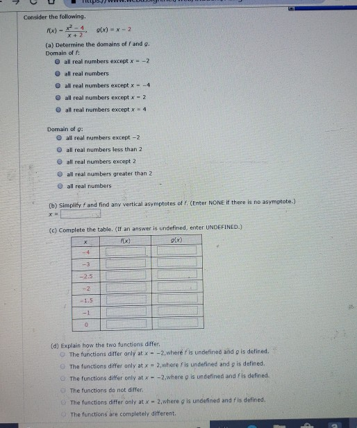 Solved Consider the following. x +2 (a) Determine the | Chegg.com