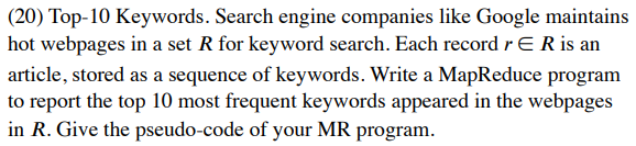 Solved (20) Top-10 Keywords. Search engine companies like | Chegg.com