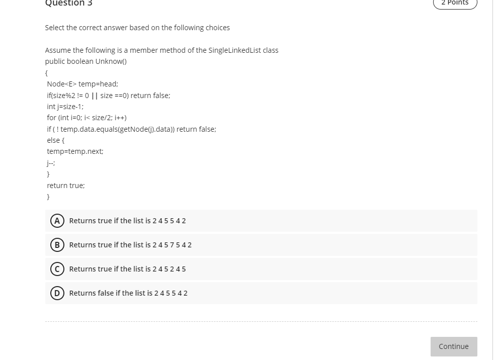 Solved Select the correct answer based on the following | Chegg.com