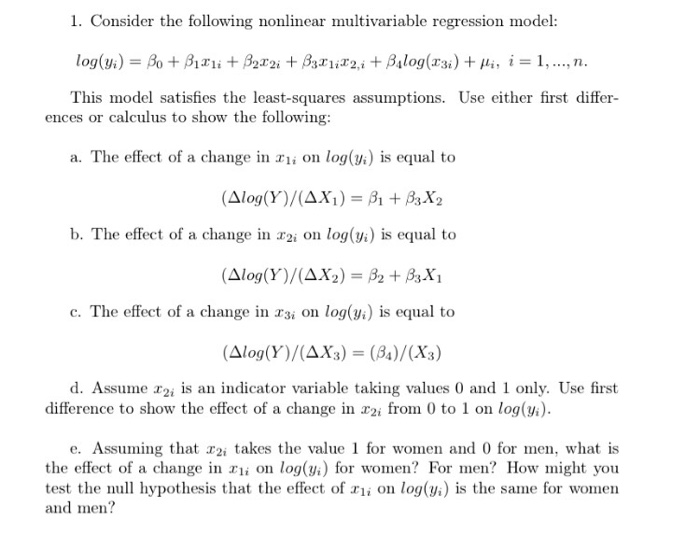 Consider the following nonlinear multivariable | Chegg.com