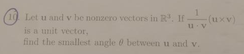 Solved let u and v be nonzero vectors in R3. if (1/uv)(uxv) | Chegg.com