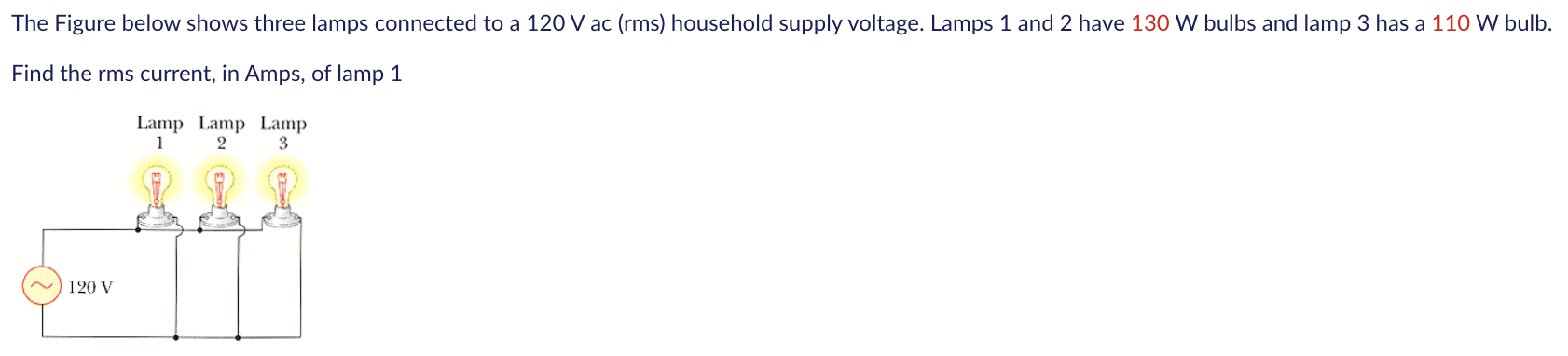 Solved The Figure below shows three lamps connected to a | Chegg.com
