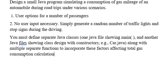 Solved Design A Small Java Program Simulating A Consumption 