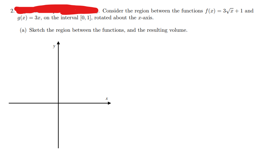 2. Consider the region between the functions | Chegg.com