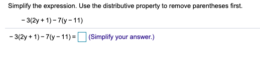 Solved Simplify the expression. Use the distributive | Chegg.com